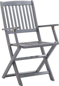 vidaXL Skládací zahradní židle s poduškami 2 ks masivní akáciové dřevo [3064507] Barva: Zelená