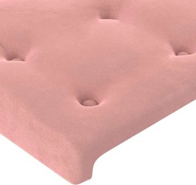 Čelo postele růžové 160x5x118/128 cm sametové 3116825