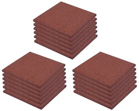 Protipádové dlaždice 18 ks pryžové 50 x 50 x 3 cm červené,  276271