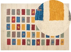 Vlněný koberec gabbeh 140 x 200 cm vícebarevný MURATLI Beliani