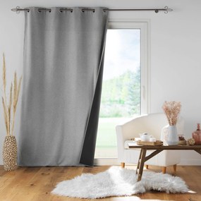 Záclona na průvlečných kroužcích JUPITER GREY, 140 x 260 cm, termoizolační