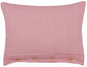Bavlněný pruhovaný polštář 40 x 60 cm červená/bílá AALITA Beliani