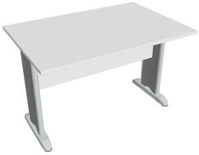 Stůl jednací rovný 120 cm - Hobis Cross CJ 1200 Dekor stolové desky: bílá, Dekor lamino podnože: bílá, Barva nohou: Stříbrná