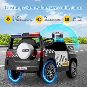 Costway 12 V dětské elektrické auto Police elektrické dětské auto s dálkovým
