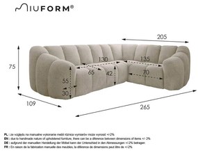 Světle šedá rohová pohovka (pravý roh/do L) Shell – Miuform