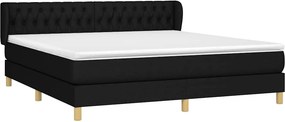 Box spring postel s matrací černá 180x200 cm textil 3127063