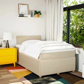 Box spring postel s matrací krémová 120x190 cm textil 3287400