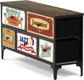 Retro komoda LINEA - old wood / MDF