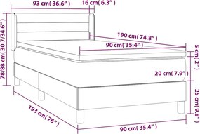 Box spring postel s matrací růžová 90x190 cm samet 3130996