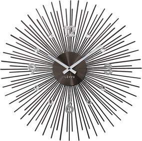 Černé antracitové hodiny se stříbrnými detaily LAVVU CRYSTAL Lines LCT1143 - POSLEDNÍ KS Domažlice