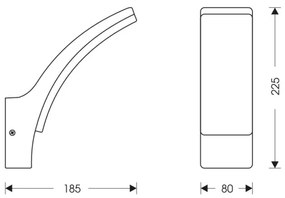 Ecolite ZLM7002-CR - LED Venkovní nástěnné svítidlo RITA LED/12W/230V 4000K IP65