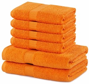 DecoKing Sada ručníků a osušek Marina oranžová, 4 ks 50 x 100 cm, 2 ks 70 x 140 cm