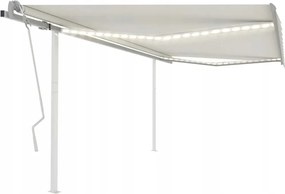 Fionshop 262811733 Ručně zatahovací markýza s Led světlem 4,5 x 3,5 m kré