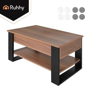 Konferenční stolek Ruhhy 92 x 51 cm se zvedací deskou, úložným prostorem a policí