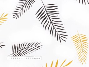 Biante Bavlněný povlak na polštář Sandra SA-219 Zlaté a černé palmové listy na bílém 50 x 50 cm