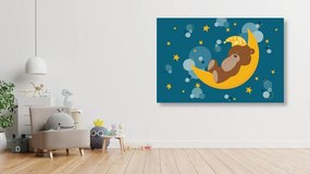 Obraz medvídek na měsíčku - 120x80 cm