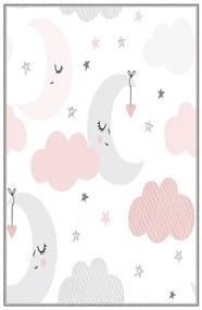 Dětský koberec Noční obloha 80x120 cm šedý/růžový