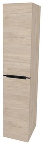 Mereo Mailo, koupelnová skříňka vysoká 170 cm, černé madlo, Multidecor, Light Rock Hickory CN594LPBLRH1