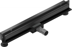 Mexen Flat nerezový sprchový žlab na zeď 60 cm vzor WALL, černý, 1730060