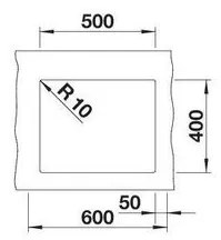 Blanco Rotan 500 U Granitový dřez bez odkapu, 53x46cm, antracit, spodní montáž, 523075
