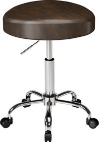 HOMCOM otočná stolička 360° s výškově nastavitelným sedadlem, umělá kůže, nosnost 120 kg, 39x34,5x52-67,5 cm, hnědá