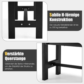 Costway Zahradní lavice pro 2 osoby, nosnost 300 kg, černá