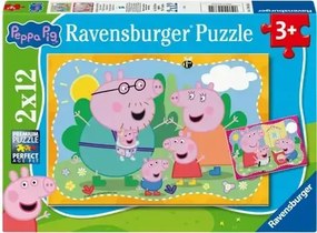 RAVENSBURGER Puzzle Prasátko Peppa / 2x12 dílků / od 3 let
