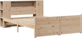 Postel s knihovnou bez matrace 135 x 190 cm masivní borovice 3322431
