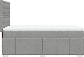 Box spring postel s matrací světle šedý 100 x 200 cm textil 3291593