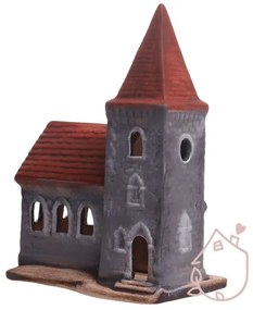 Svícen keramický kostel