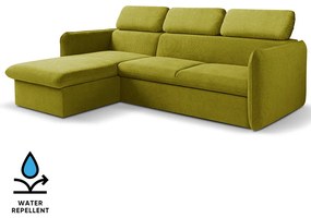Malá sedací souprava SLIM | 179x235 cm | LEVÁ | 35 zelená | rozkládací + úložný prostor