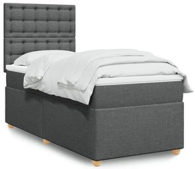 Box spring postel s matrací tmavě šedá 90x200 cm textil 3293478