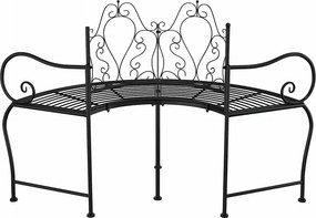 Lavice kolem stromu 150 cm černá ocel 318823