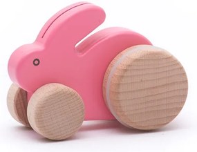 Bajo Malý růžový dřevěný králíček do ruky