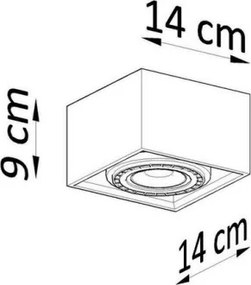 Stropní svítidlo SOLLUX Quatro 1 GU10 1x40W bez zdroje SL.0883 beton