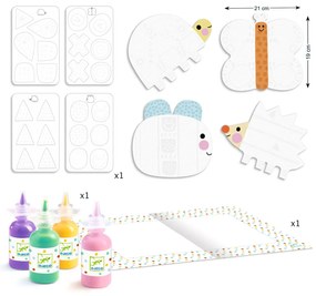 Výtvarná hra - prstové barvy a samolepky se zvířátky
