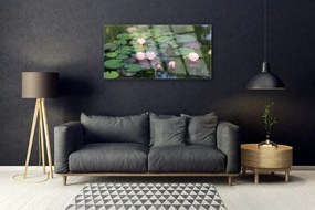 Obraz na skle Vodní Lilie Rybník Příroda 125x50 cm