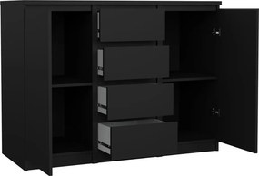 Komoda Simplicity 121 x 50 x 91 cm, černý mat