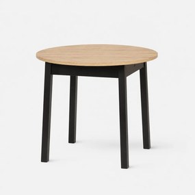 Stima Stůl LUCKY s černou/bílou podnoží Průměr 90 + 35 cm dub wotan černá