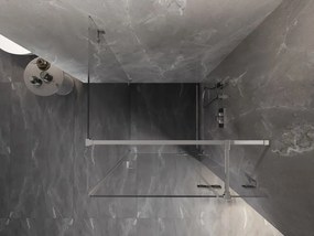 Mexen Lunar T, výklopný sprchový kout pravý 120 x 120 cm, 8mm čiré sklo, chromový profil, 834T-120-120-01-00-P