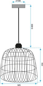 Toolight Boho, stropní svítidlo 35cm 1xE27 APP1351-1CP, OSW-05766