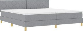 Postel s boxspringem s čelo Světle šedá 200 x 200 cm textil 3339021