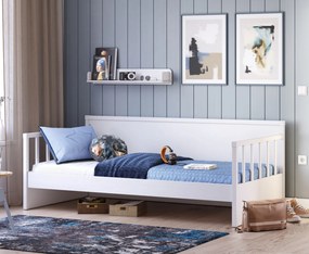 Postel s odnímatelnou zábranou Pure Modular - bílá