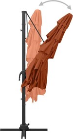 4stupňový zahradní slunečník hliníková tyč terakota 250x250 cm 313825
