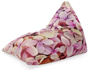 Sedací vak Triangl růžové květy, růžová