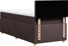 Box spring postel s matrací tmavě hnědá 90x200 cm textil 3286580