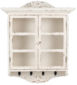 Béžová nástěnná dřevěná skříňka s ornamentem Eloide - 56*23*69 cm