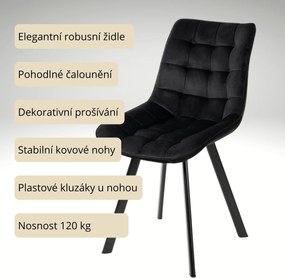 Vikio Jídelní set pro 4 osoby 160x90 cm dub noha X černá židle VJS236-4C-S