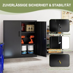 Costway Uzamykatelná kartotéka s dvojitými dveřmi a 2 Nastavitelné police kovová