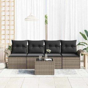 Set pohovek 5 ks Šedá polyratan 3345229